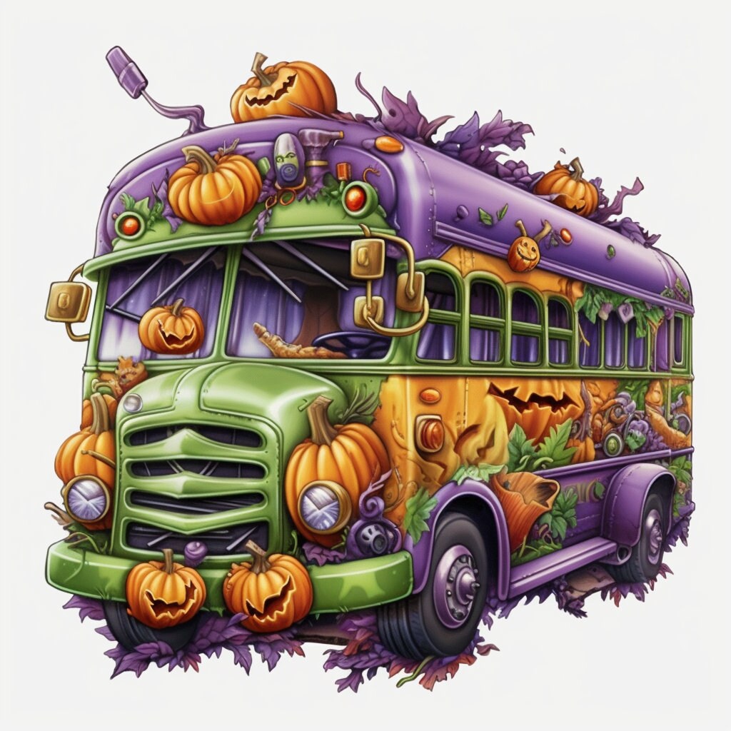 6 Halloween School Bus Clipart : 6 High Quality Images Collection ...