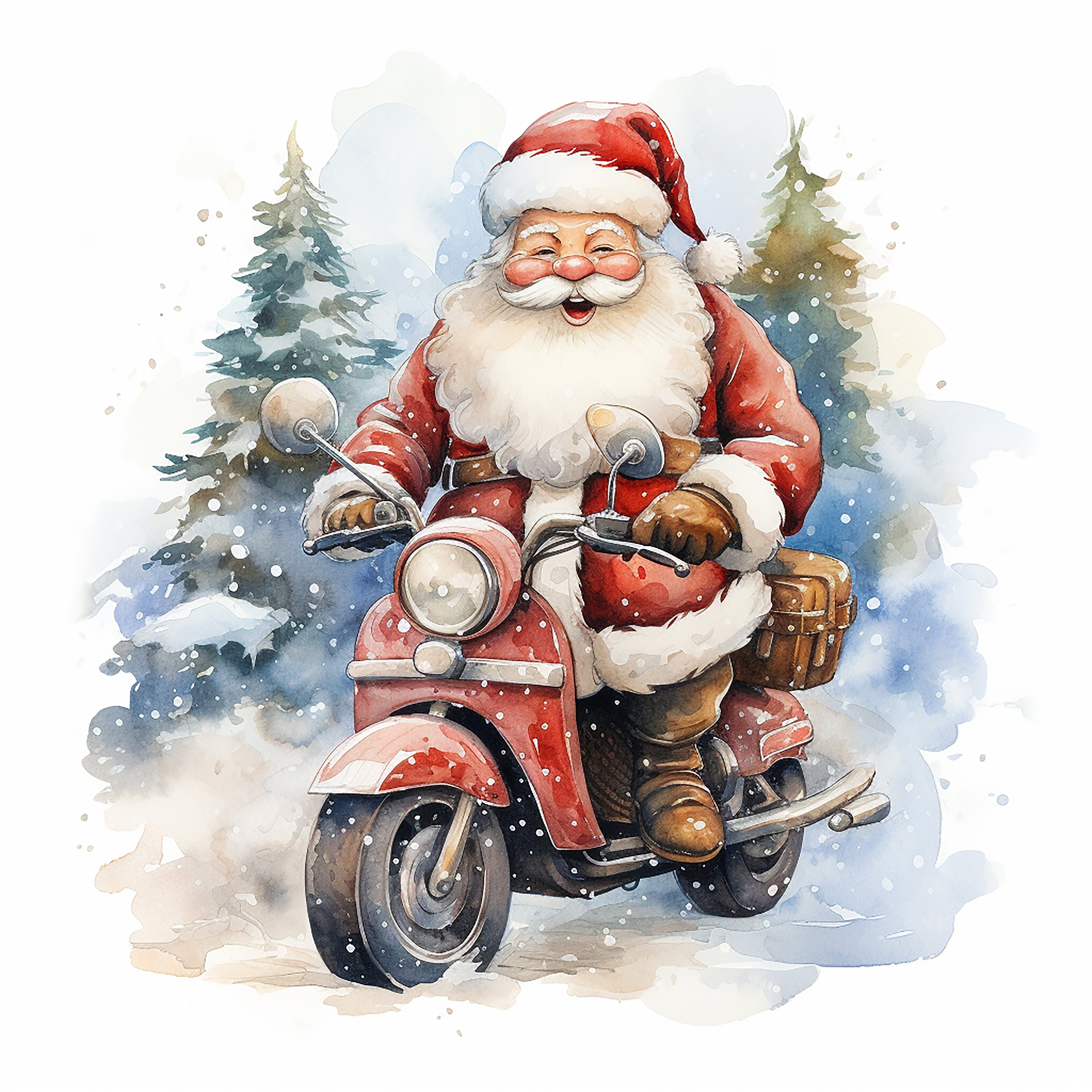 50 Santa Claus Clipart : Water Color Jpg instant Download perfect for ...