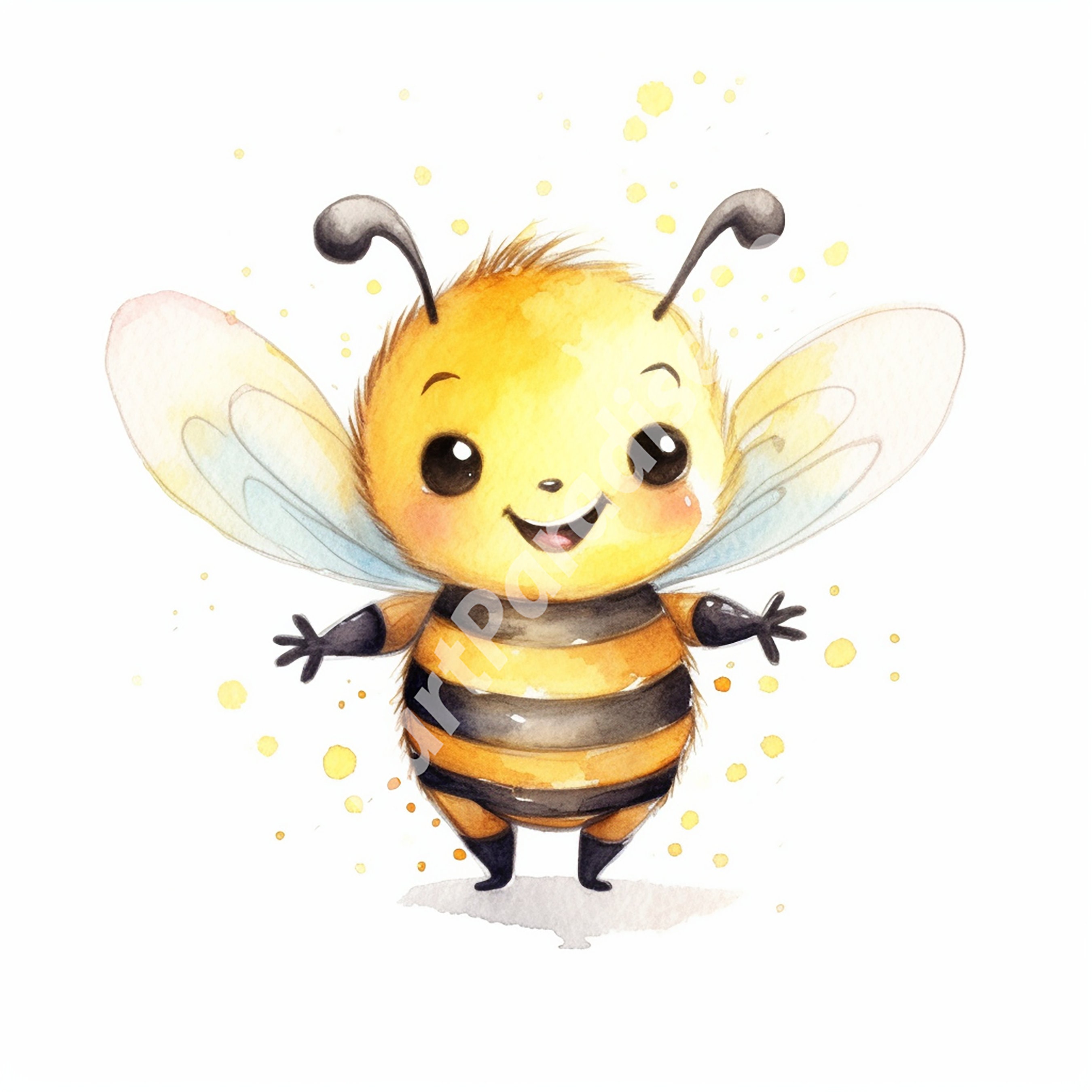 Cute Bee Clipart Collection 10 Clipart Image, Kawaii Design for Card ...