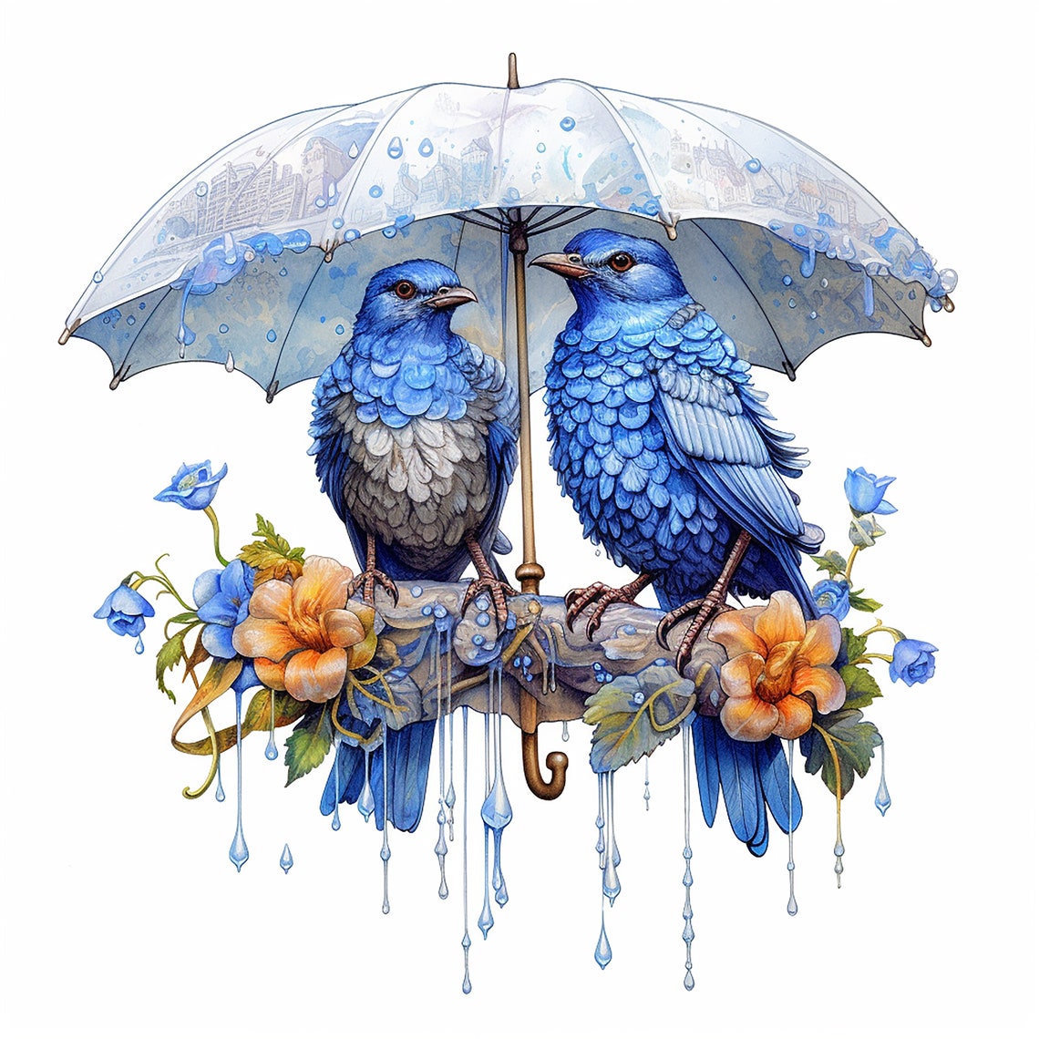 8 Birds Umbrella Clipart : 8 High Quality Images Collection perfect for ...