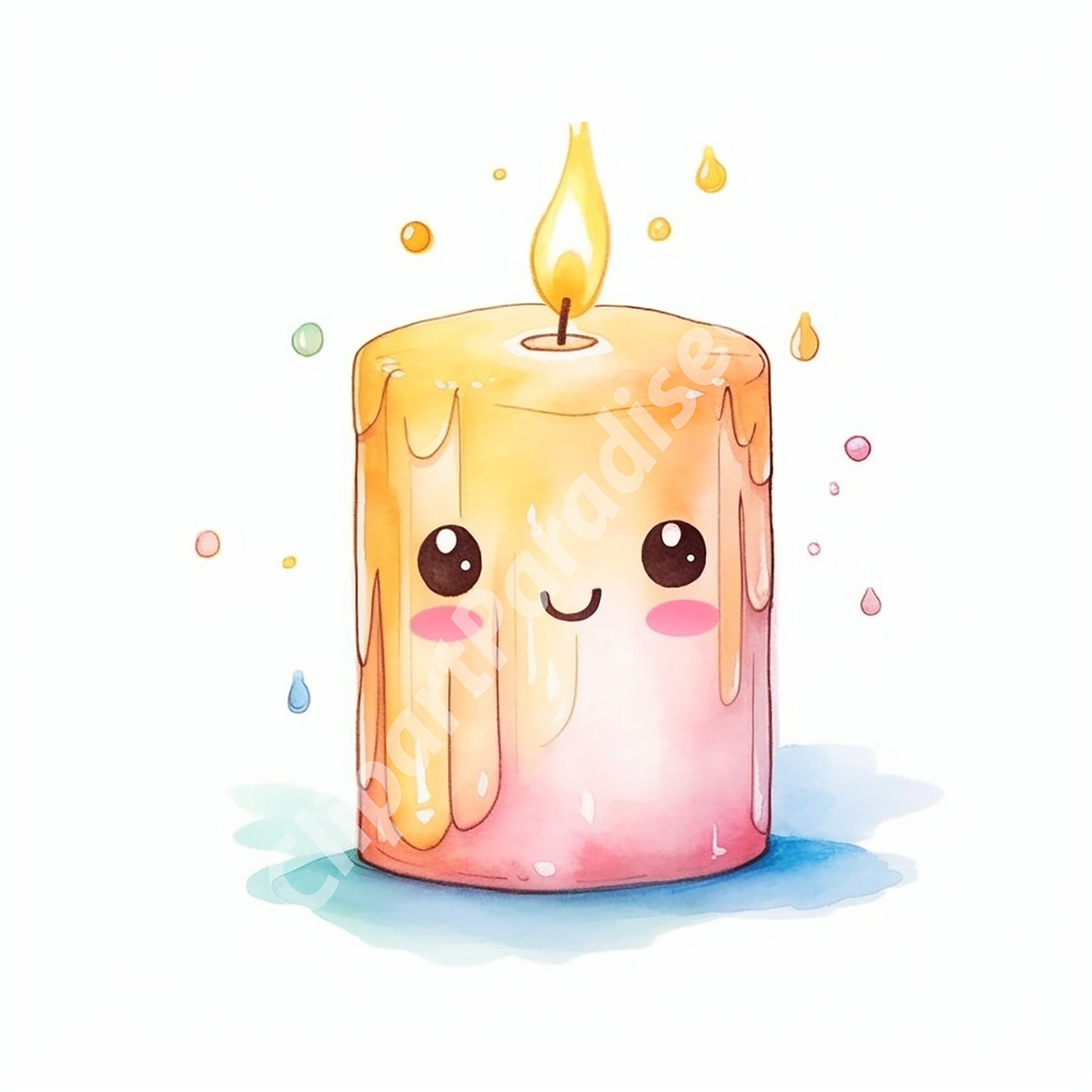 Cute Candle Clipart Collection- 12 Clipart Image, Kawaii Design ,candle ...