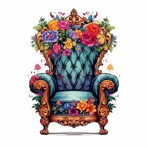 8 Queens Chair Clip Art Collection: 8 High Quality Images for Digital ...