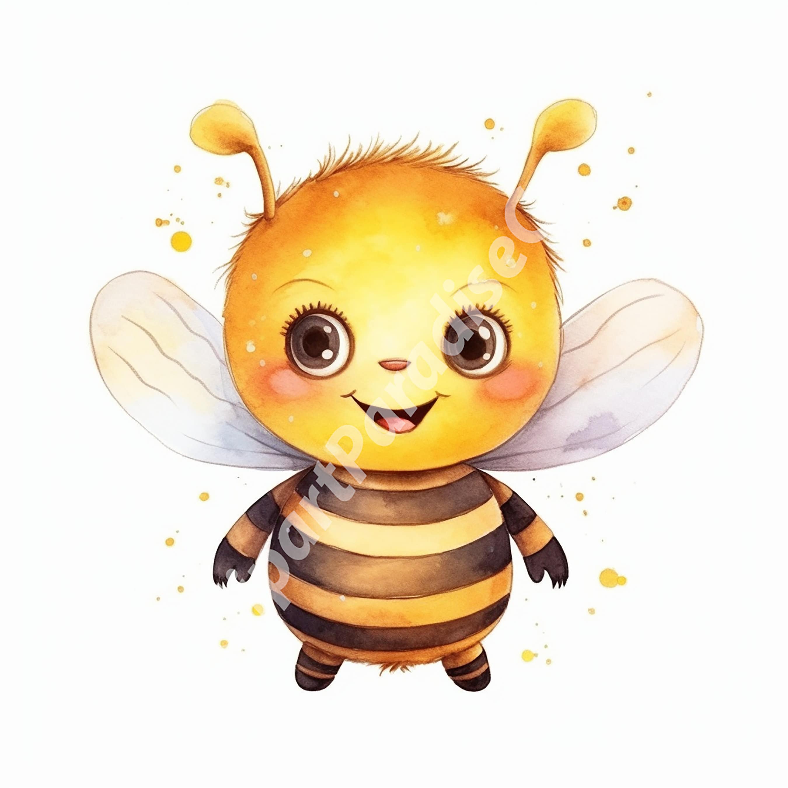 Cute Bee Clipart Collection 10 Clipart Image, Kawaii Design for Card ...