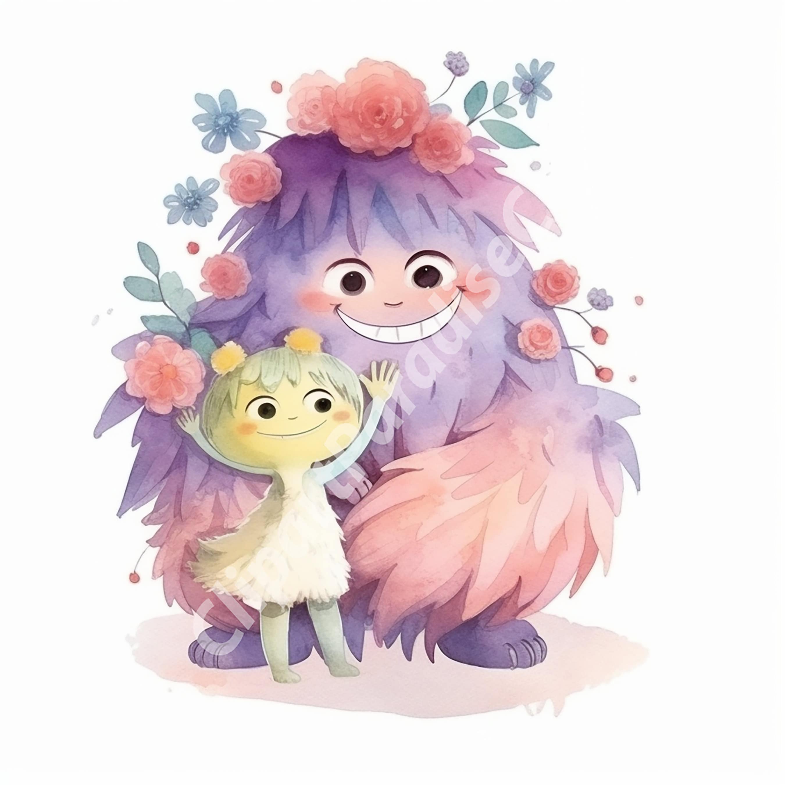 15 Monster Mother & Child Clipart Collection:15 High Quality Images for ...