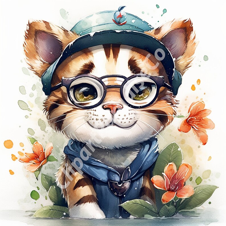 Cute Tiger Clip Art Collection: 10 High Quality Images - Etsy