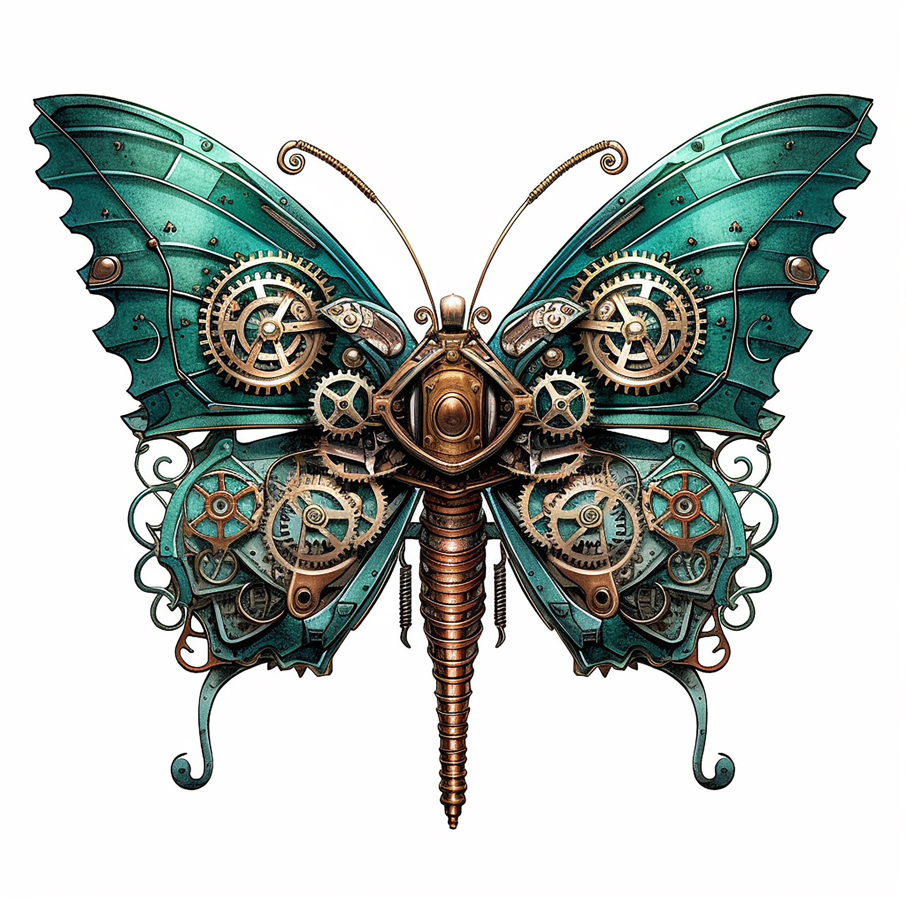 6 Steam Punk Butterfly Clip Art Collection: 6 High Quality Images for ...