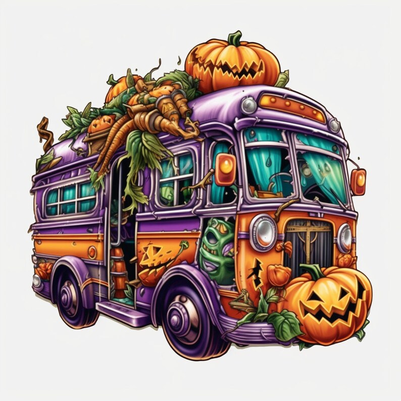 6 Halloween School Bus Clipart : 6 High Quality Images Collection ...