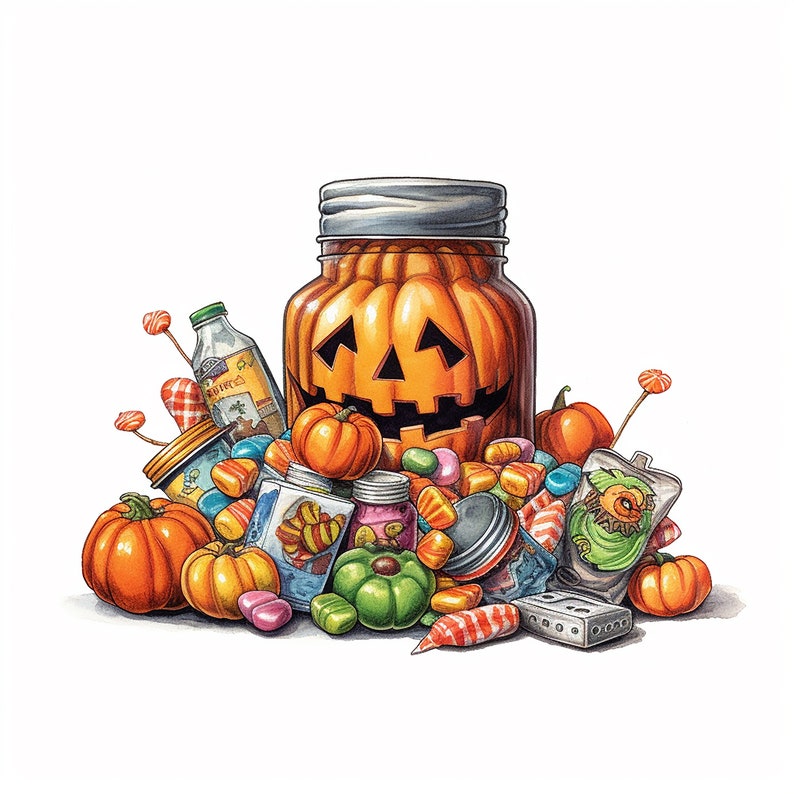 12 Halloween Pumpkin Candy Clipart : 12 High Quality Images Collection ...
