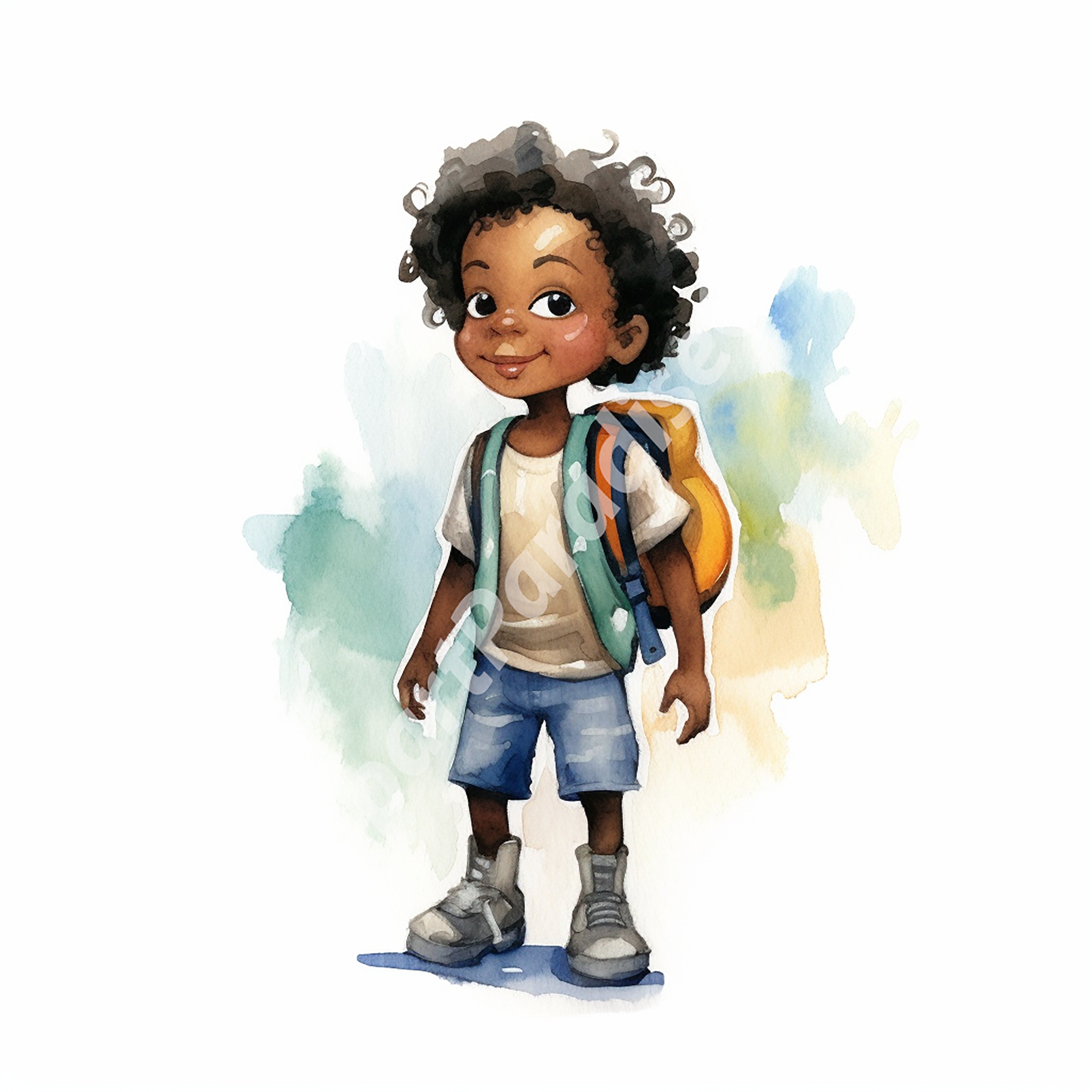 10 Cute Black Boy Clip Art Collection: 10 High Quality Images Digital ...