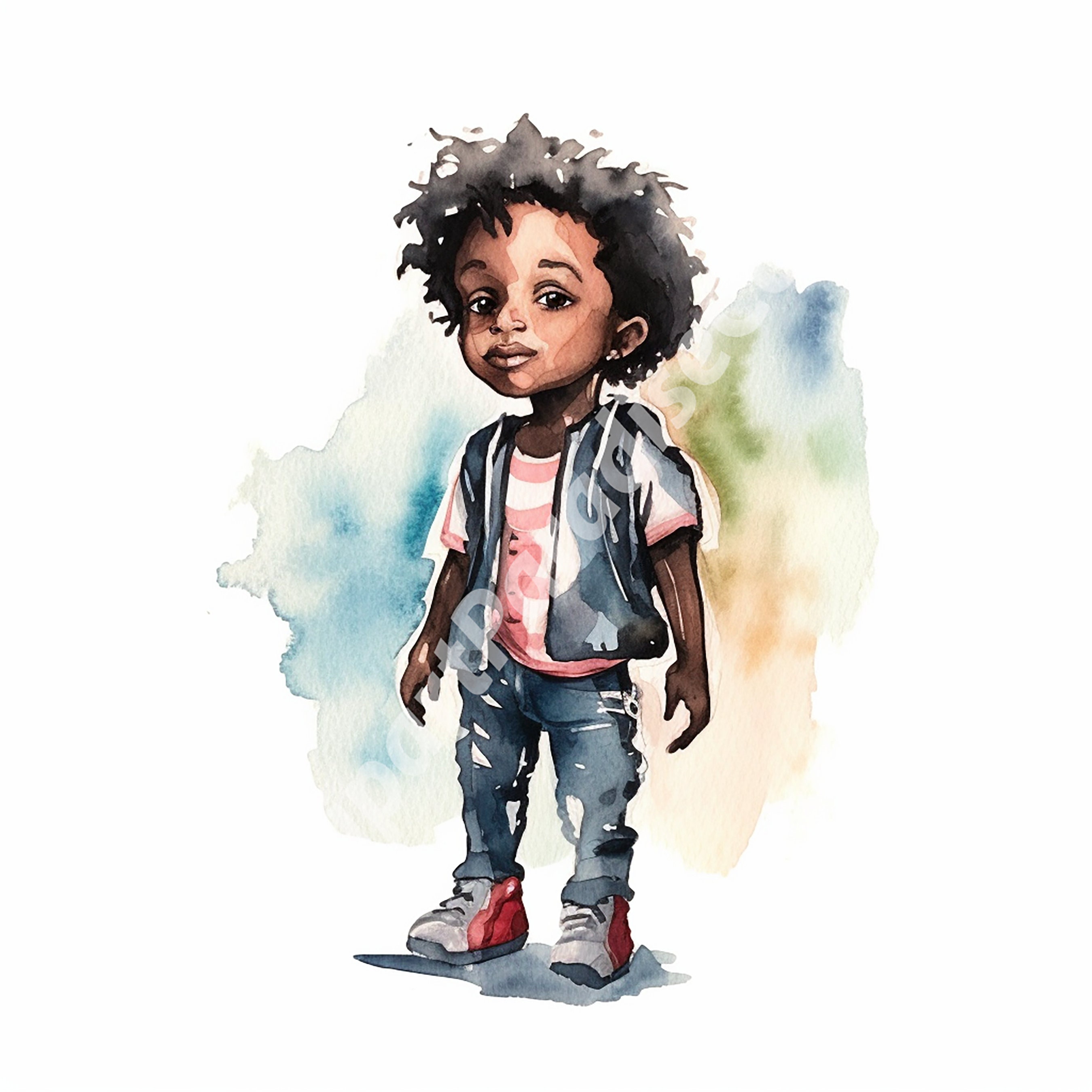 10 Cute Black Boy Clip Art Collection: 10 High Quality Images Digital ...