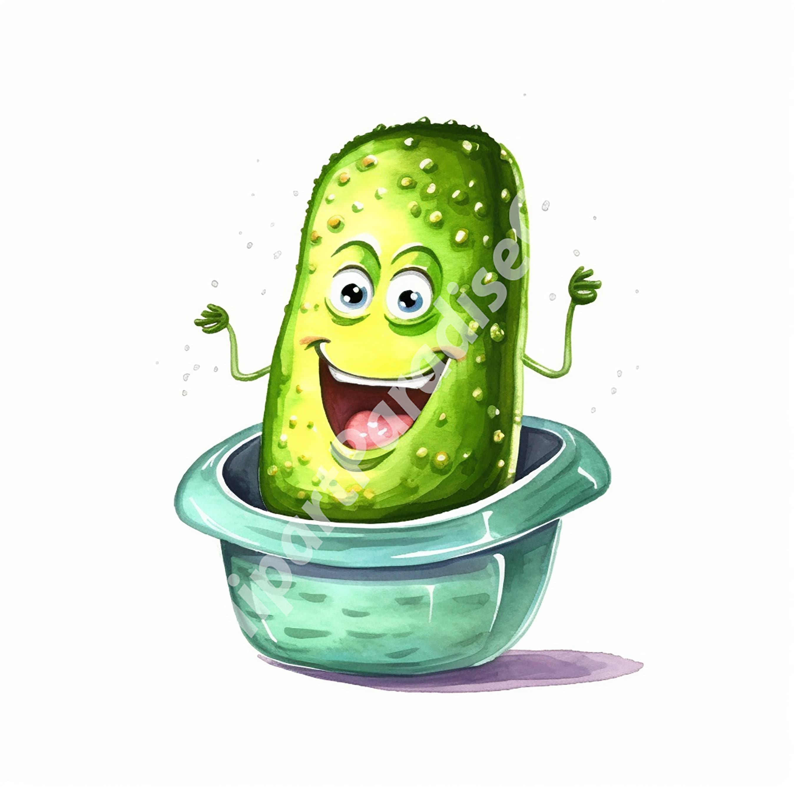 10 Cute Pickle Clip Art Collection: 10 High Quality Images for Digital ...