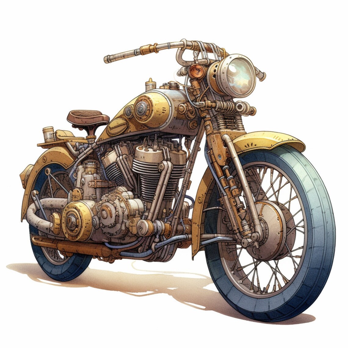 6 Steam Punk Bike Clip Art Collection: 6 High Quality Images for ...
