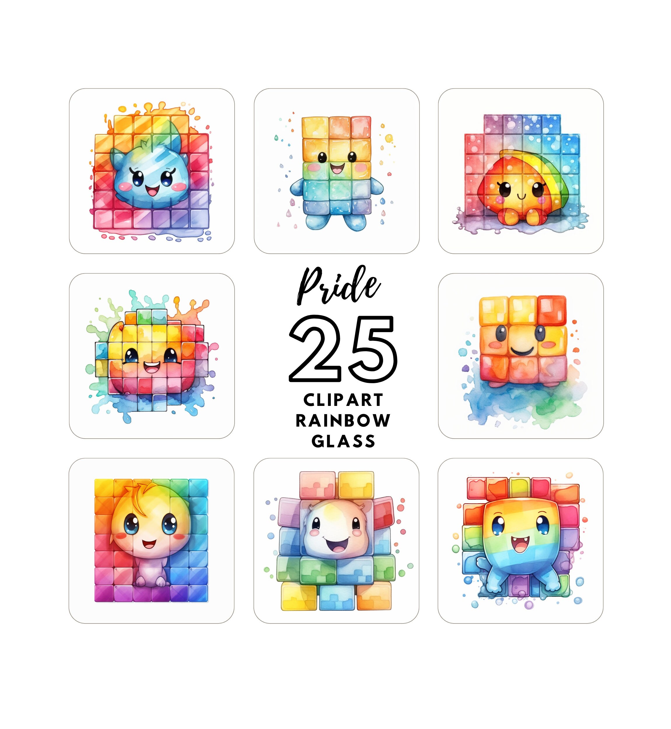 25 Pride Month Clipart 25 High Quality Jpgs Cute Kawaii - Etsy
