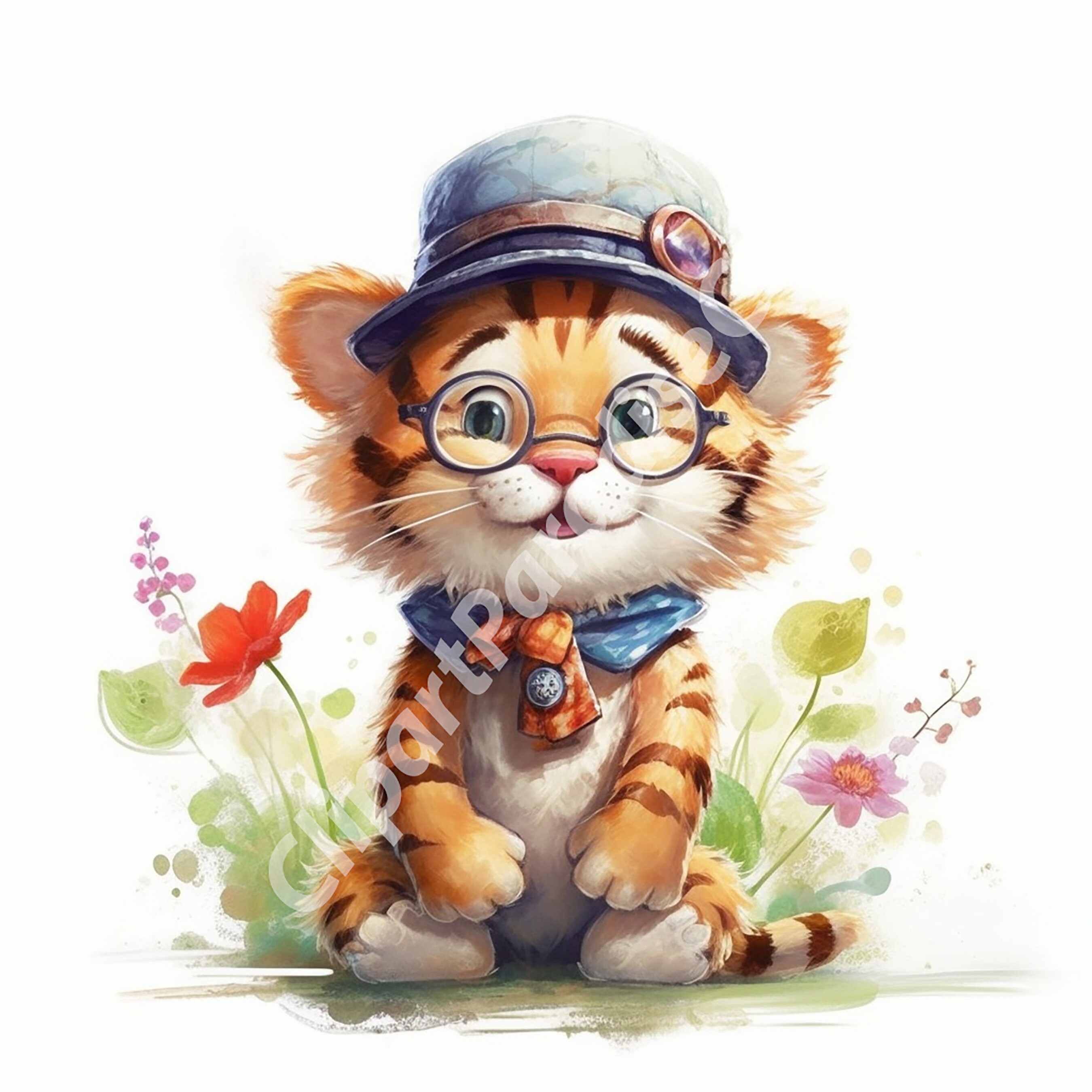 Cute Tiger Clip Art Collection: 10 High Quality Images - Etsy