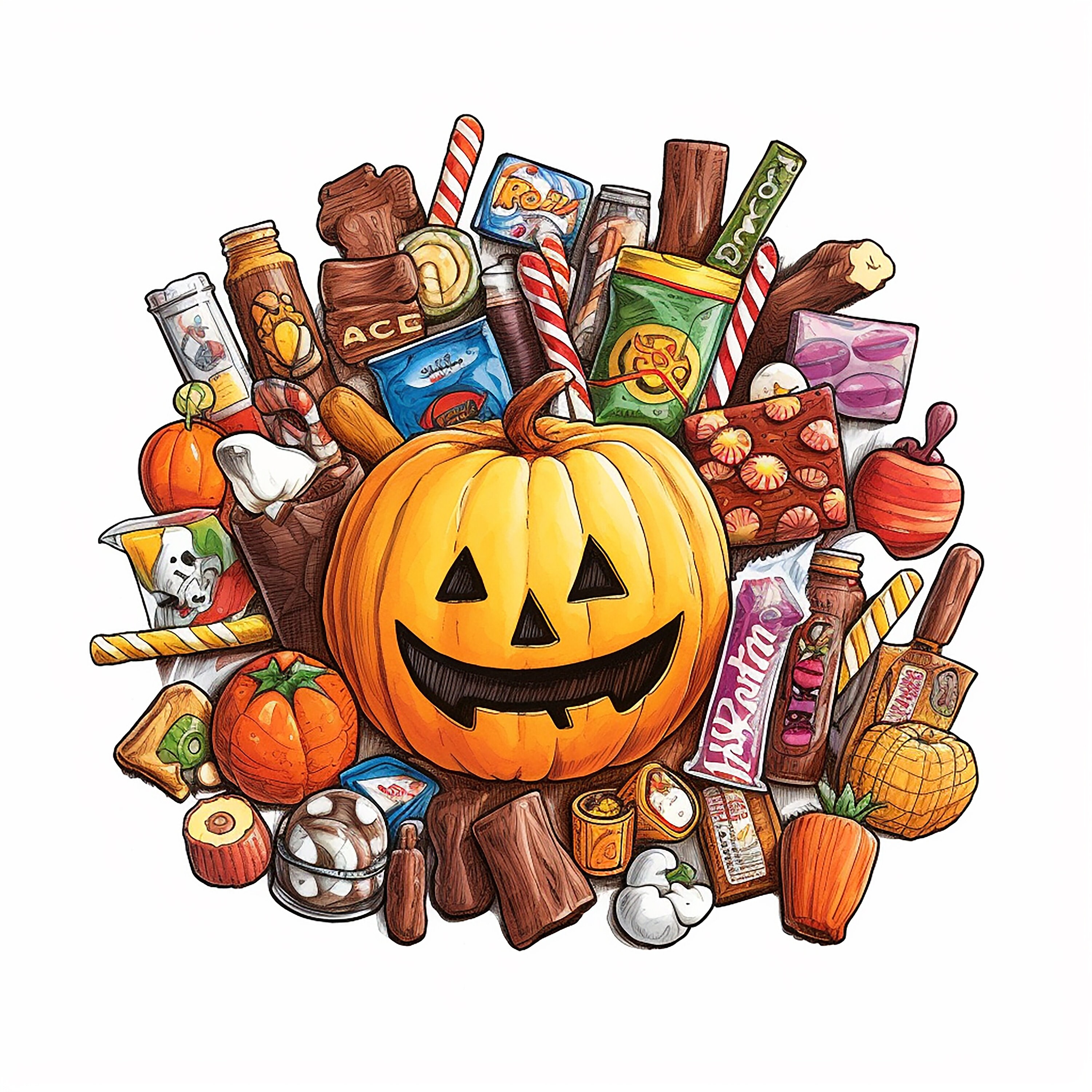 12 Halloween Pumpkin Candy Clipart : 12 High Quality Images Collection ...