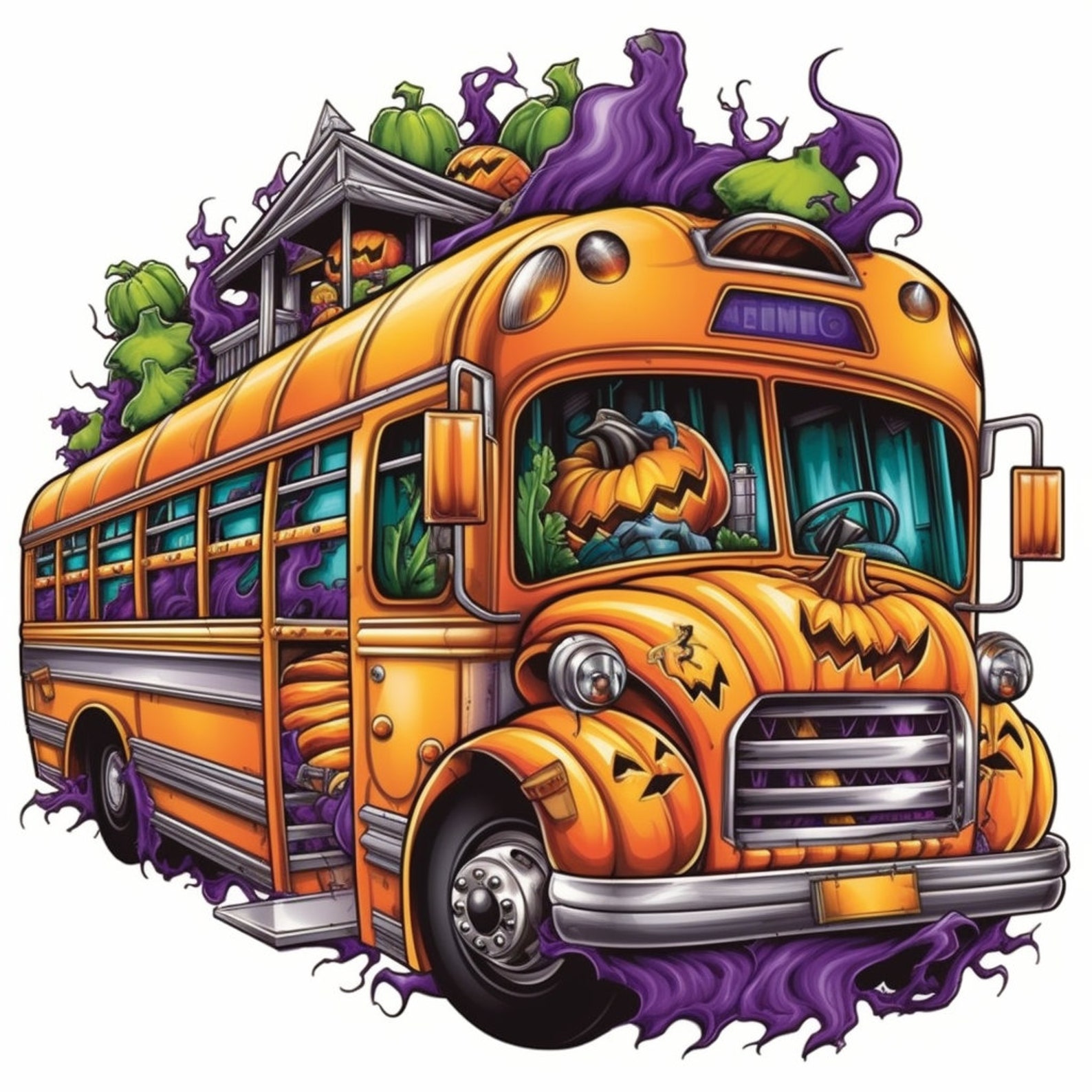 6 Halloween School Bus Clipart : 6 High Quality Images Collection ...