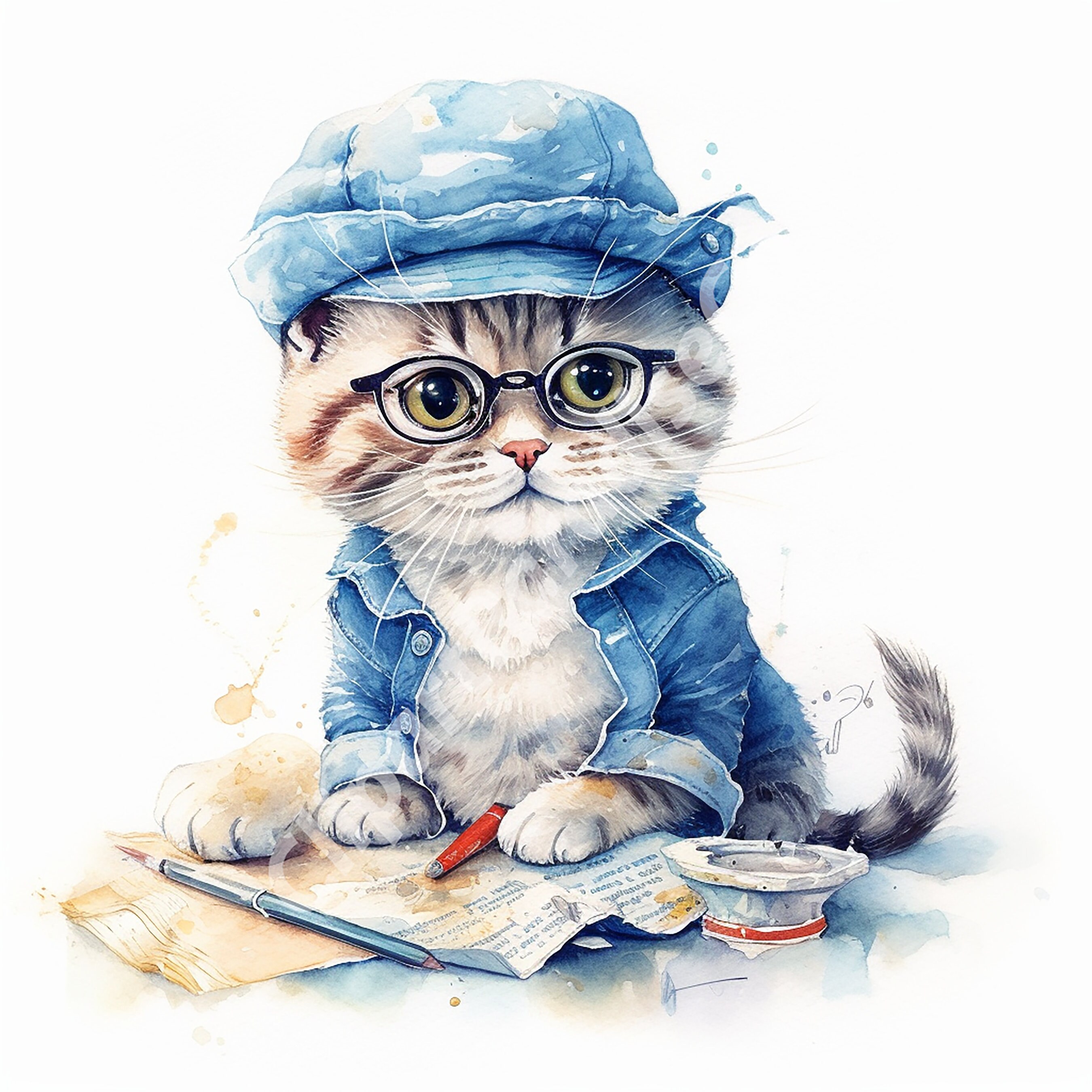 Cute Cat Clip Art Collection: 25 High Quality Images Bundle 1th Digital ...