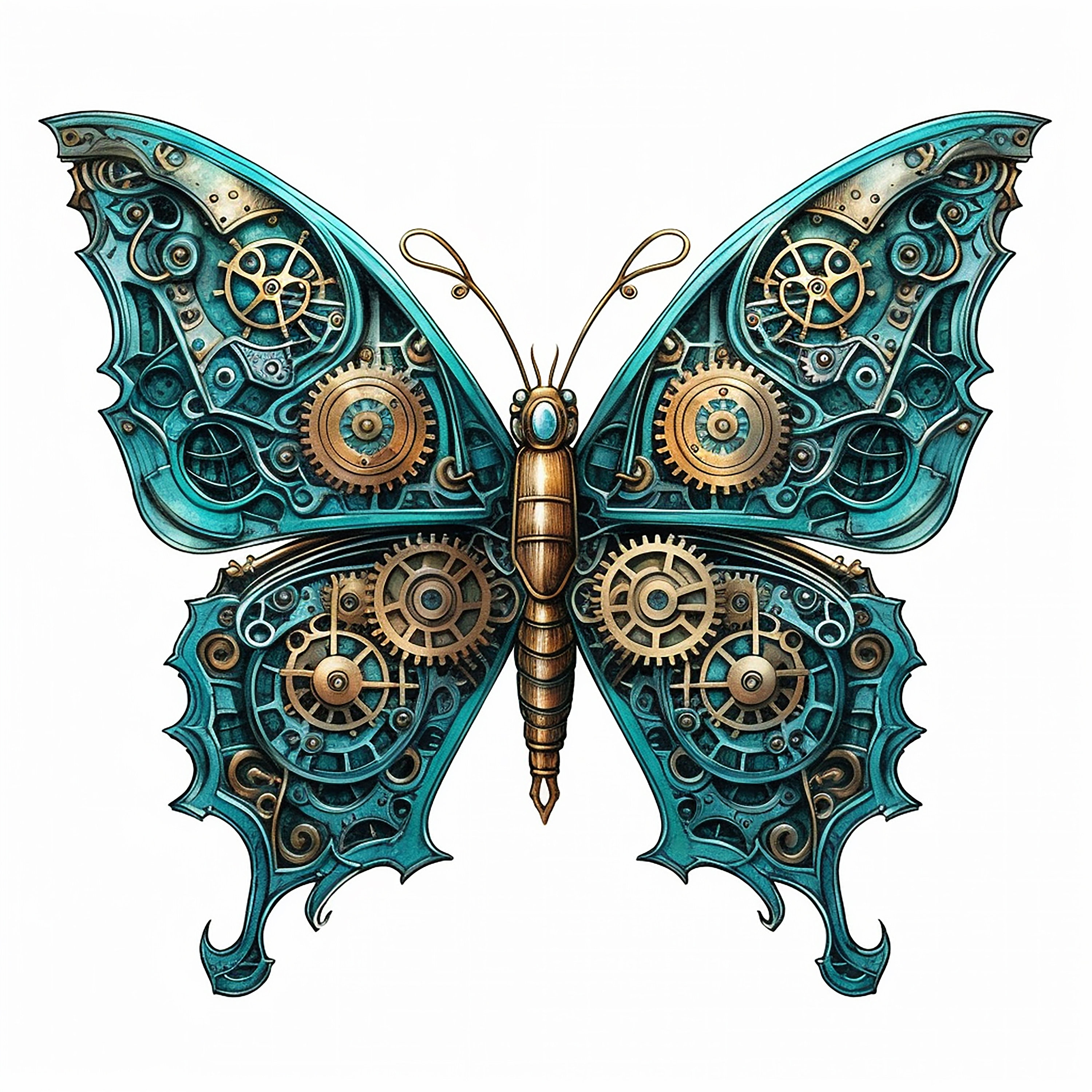 6 Steam Punk Butterfly Clip Art Collection: 6 High Quality Images for ...