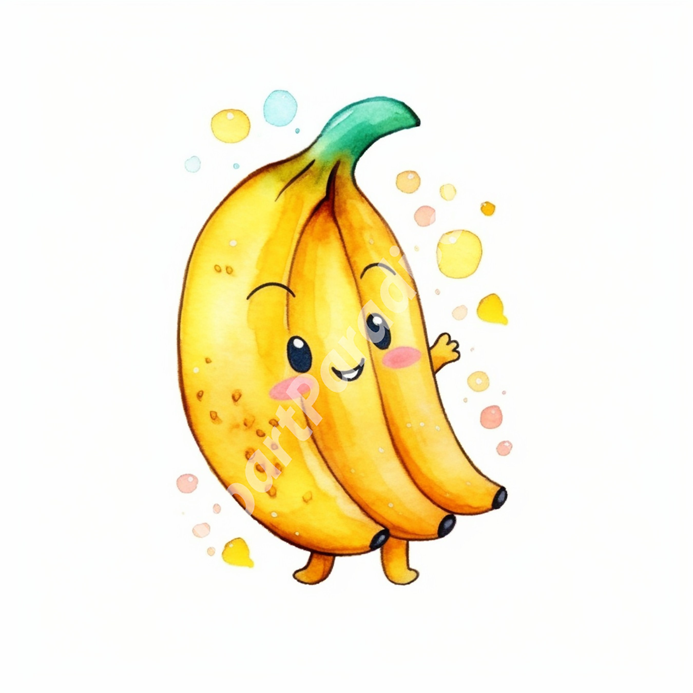 Cute Banana Clipart Collection 10 Clipart Image, Kawaii Design for Card ...
