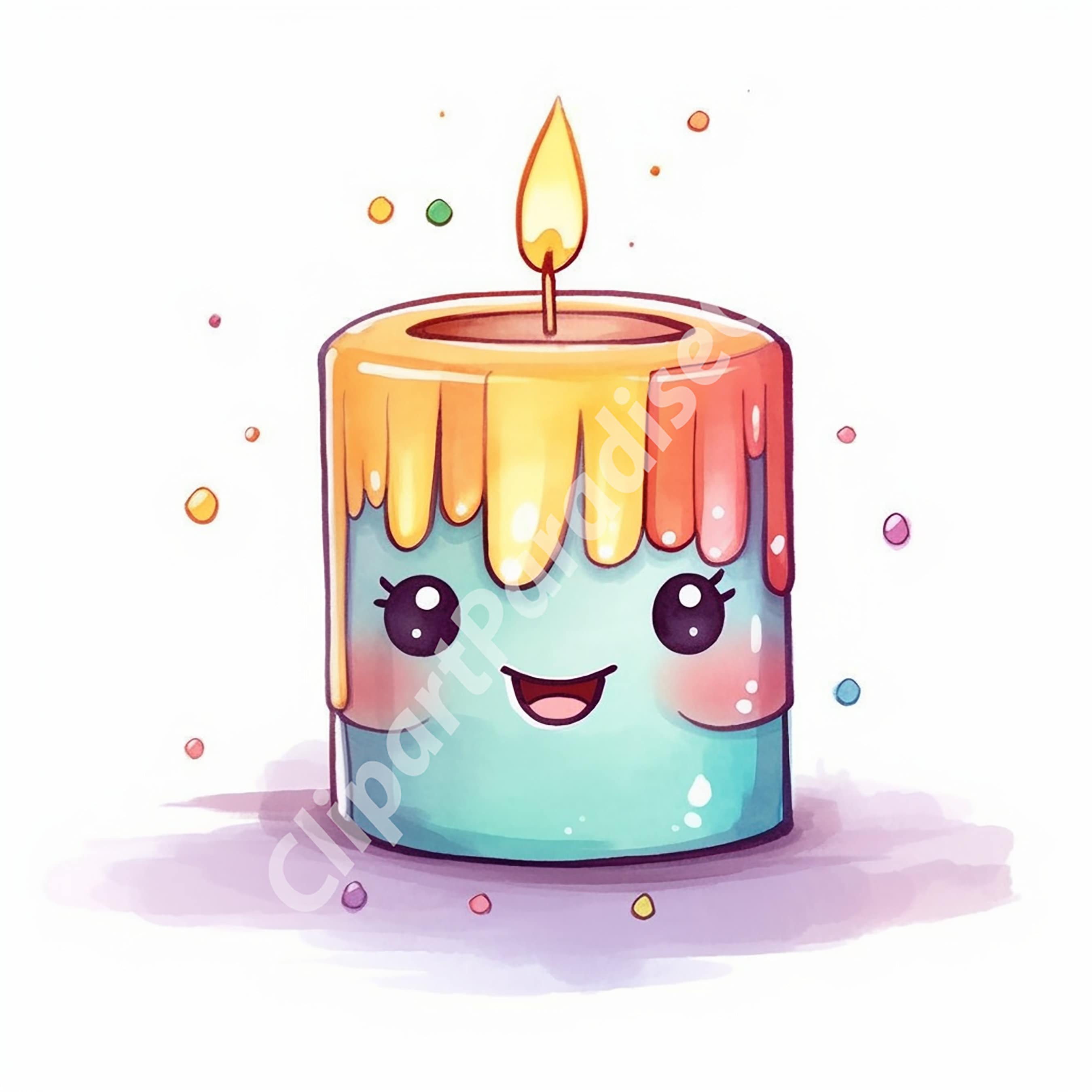 Cute Candle Clipart Collection- 12 Clipart Image, Kawaii Design ,candle ...