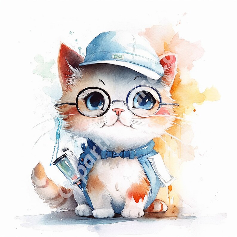 Cute Cat Clip Art Collection: 25 High Quality Images Bundle 1th Digital ...