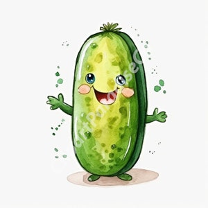 10 Cute Pickle Clip Art Collection: 10 High Quality Images for Digital ...