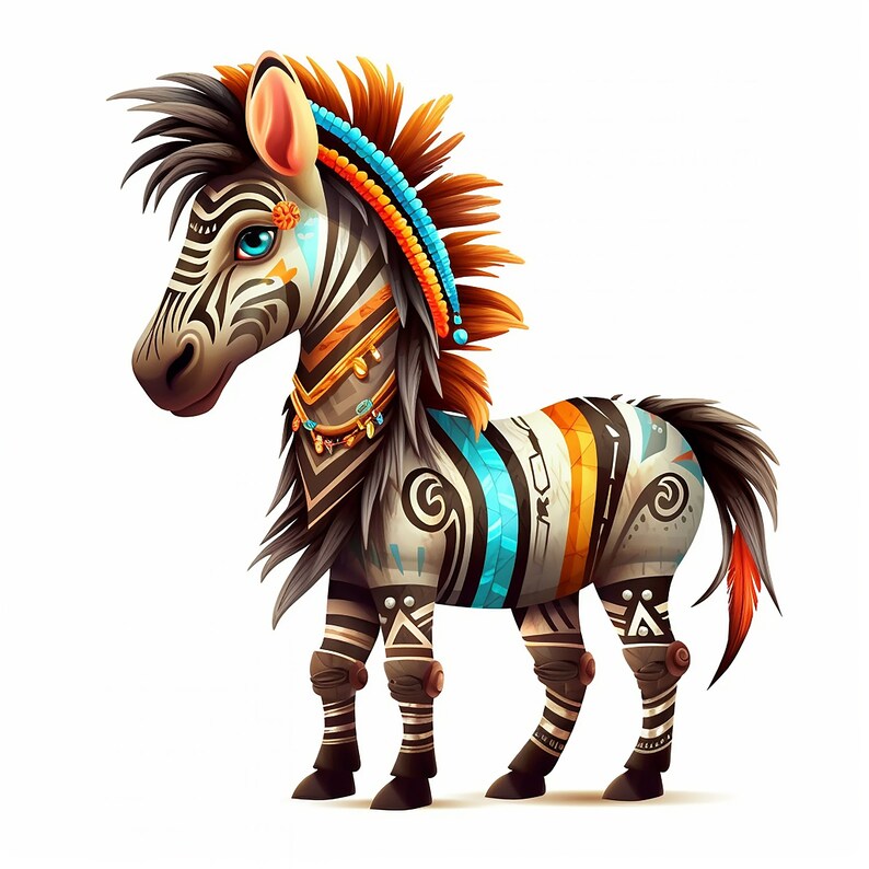 6 Tribal Zebra Clip Art Collection: 6 High Quality Images for Digital ...