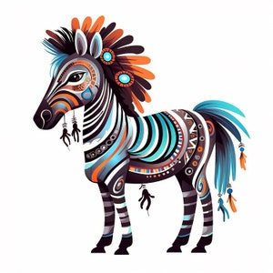 6 Tribal Zebra Clip Art Collection: 6 High Quality Images for Digital ...
