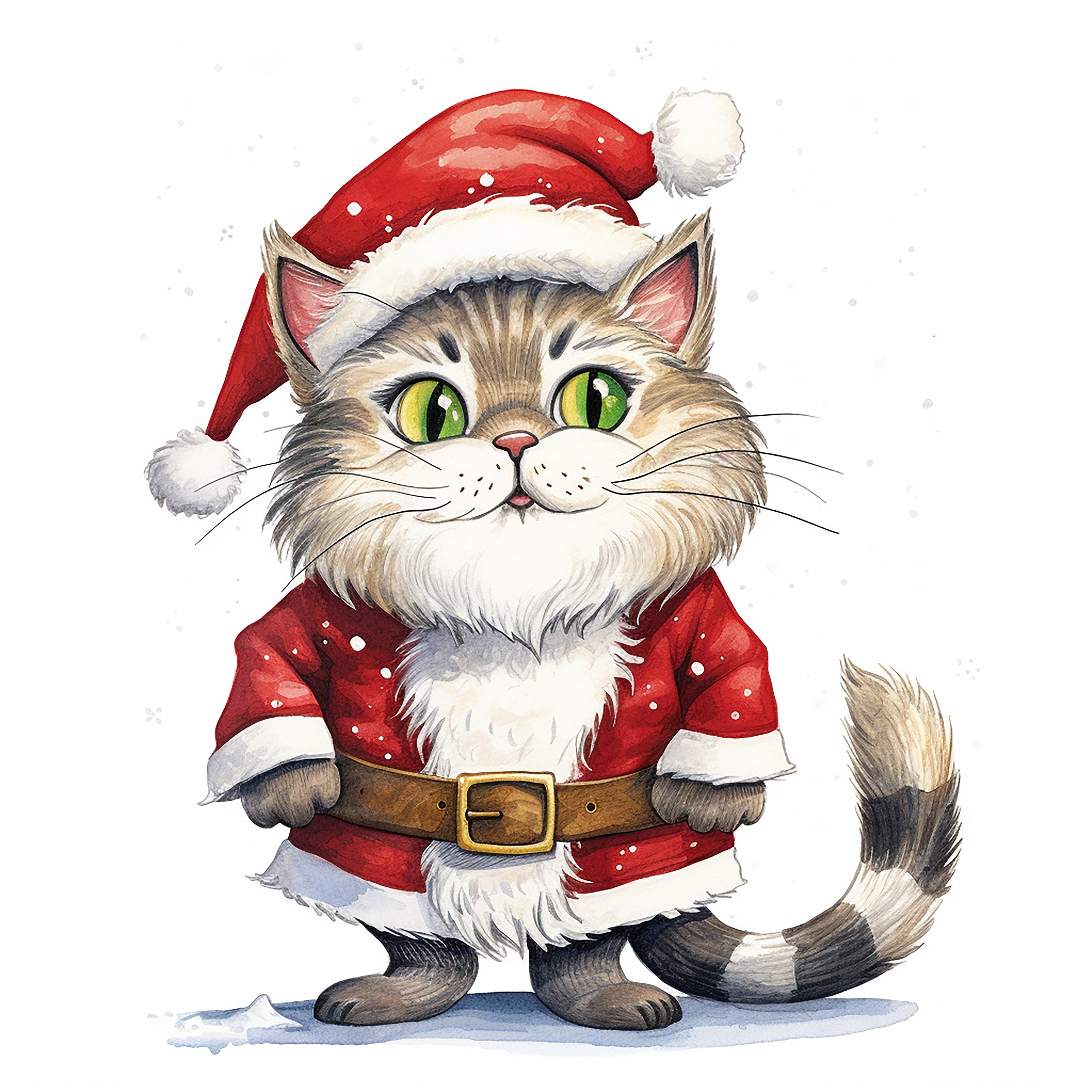 20 Christmas Cat Santa Clipart : 20 High Quality Images Collection ...