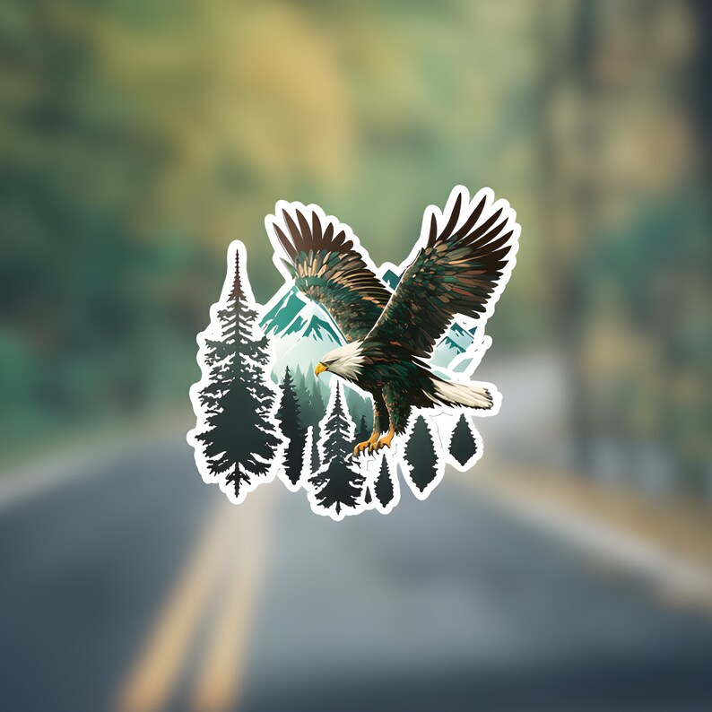 Flying Eagle Sticker | Vinyl Decal for Car, Laptop, or Window ...