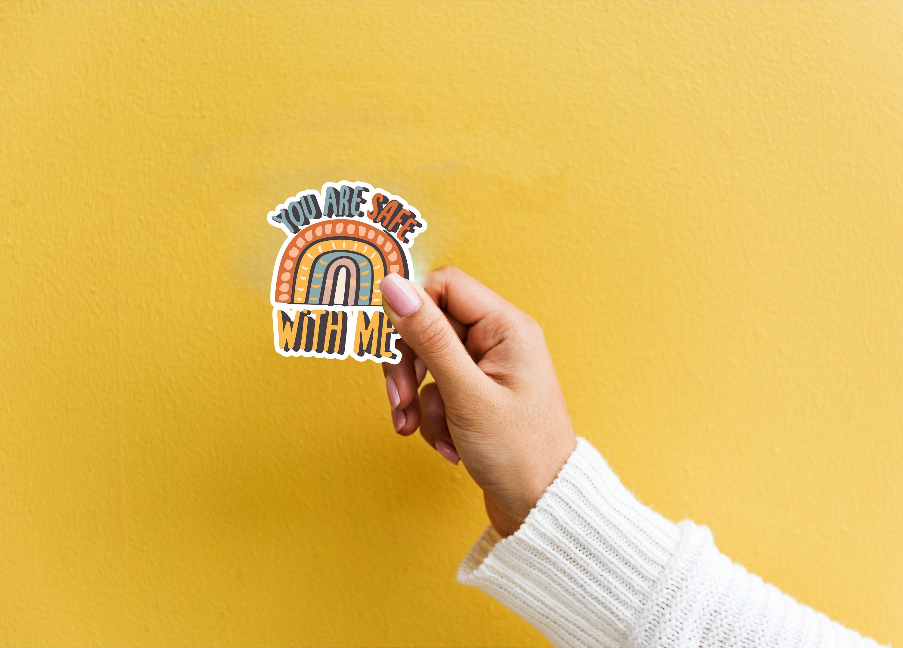 You Are Safe With Me Rainbow Sticker - Empowering, Inclusivity Decal - Etsy