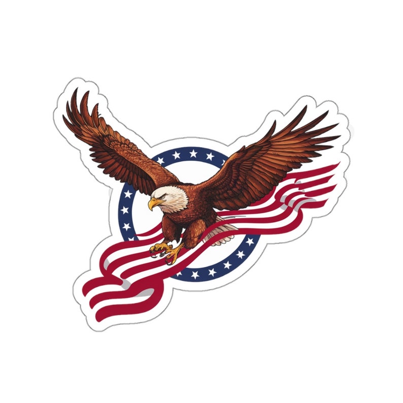 American Eagle Sticker | Patriotic Sticker, USA Flag Decal, National ...