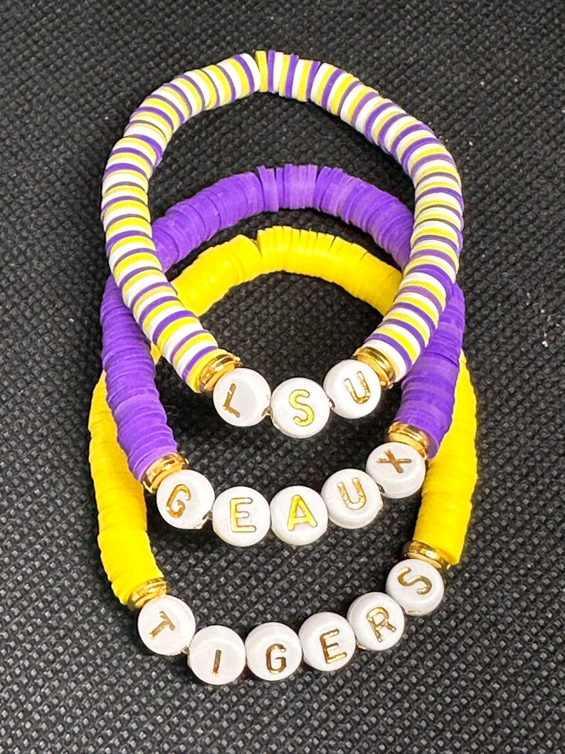 LSU Gameday Bracelets - Etsy