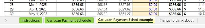 Track Your Car Loan Payment With Ease - Excel Spreadsheet for ...