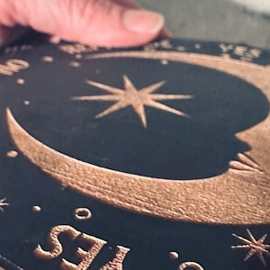 Moon Dowsing Pendulum Board | Wooden Engraved Moon Celestial Pendulum Board | Spirit Board - Etsy