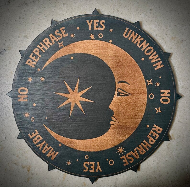 Moon Dowsing Pendulum Board Wooden Engraved Moon Celestial Pendulum Board Spirit Board - Etsy