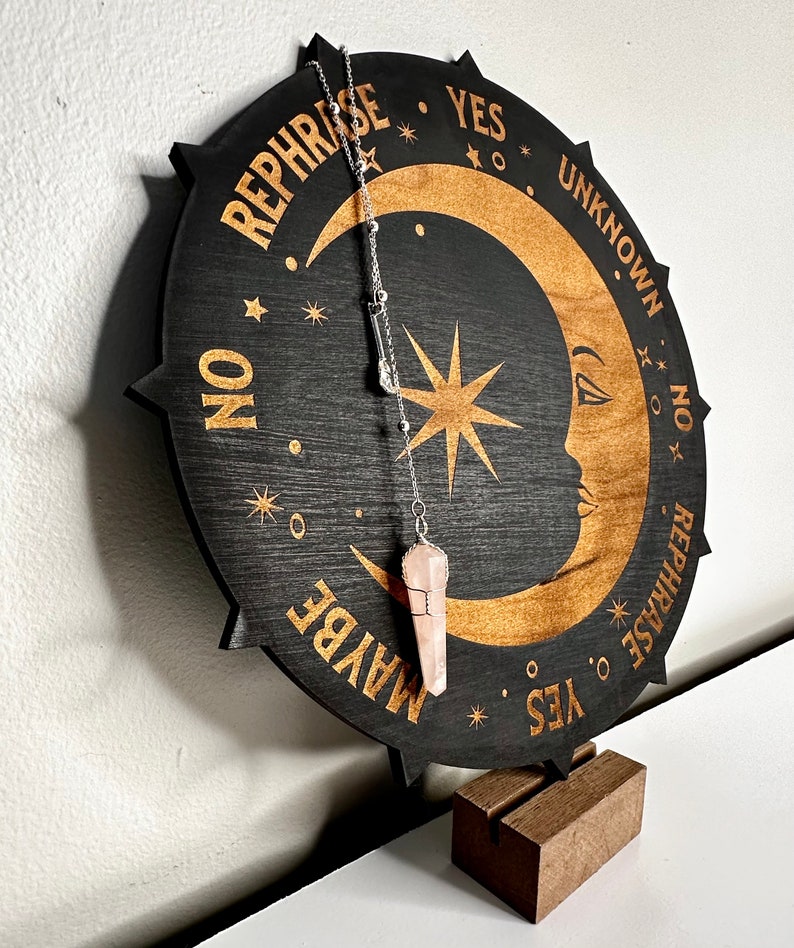 Moon Dowsing Pendulum Board Wooden Engraved Moon Celestial Pendulum Board Spirit Board - Etsy