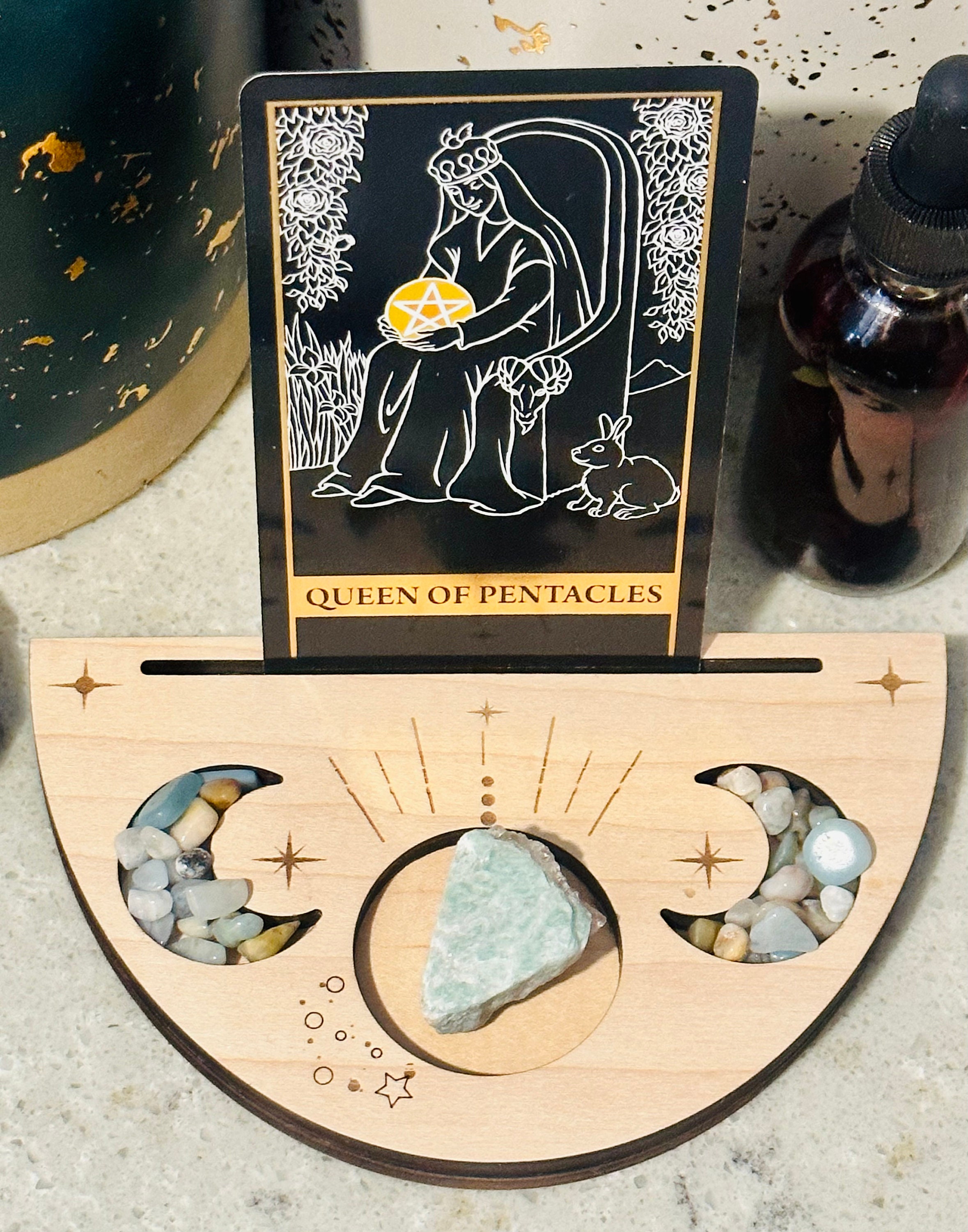 Triple Moon Tarot Card Stand Altar Oracle Card Holder - Etsy