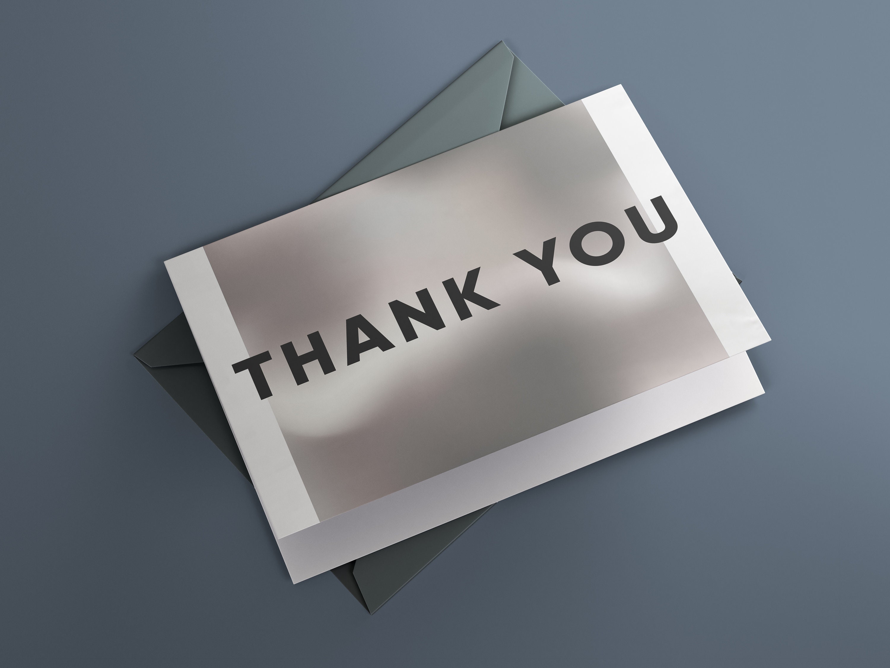 Modern Greyscale Gradient Printable Thank You Card (2 Card Bundle ...