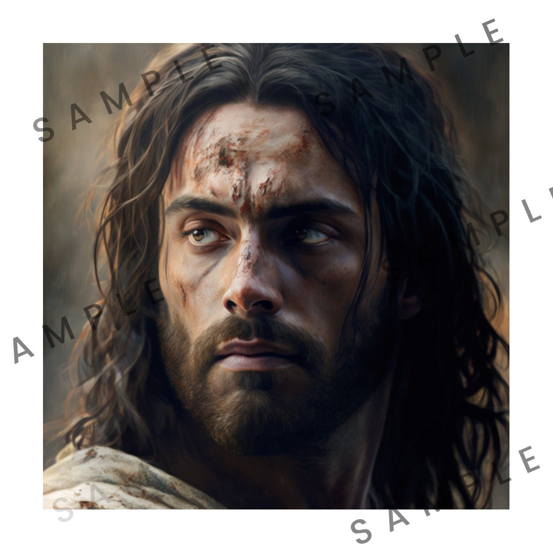 Jesus Christ Christian Art Portrait Of Jesus Religious Art Etsy