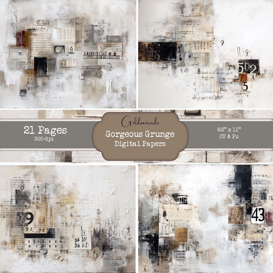 Gorgeous Grunge #1: Grungy Collage Papers for Junk Journals ...