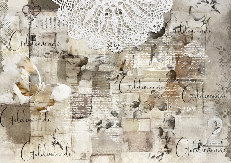 Neutral Collage Papers Set 2 - Etsy