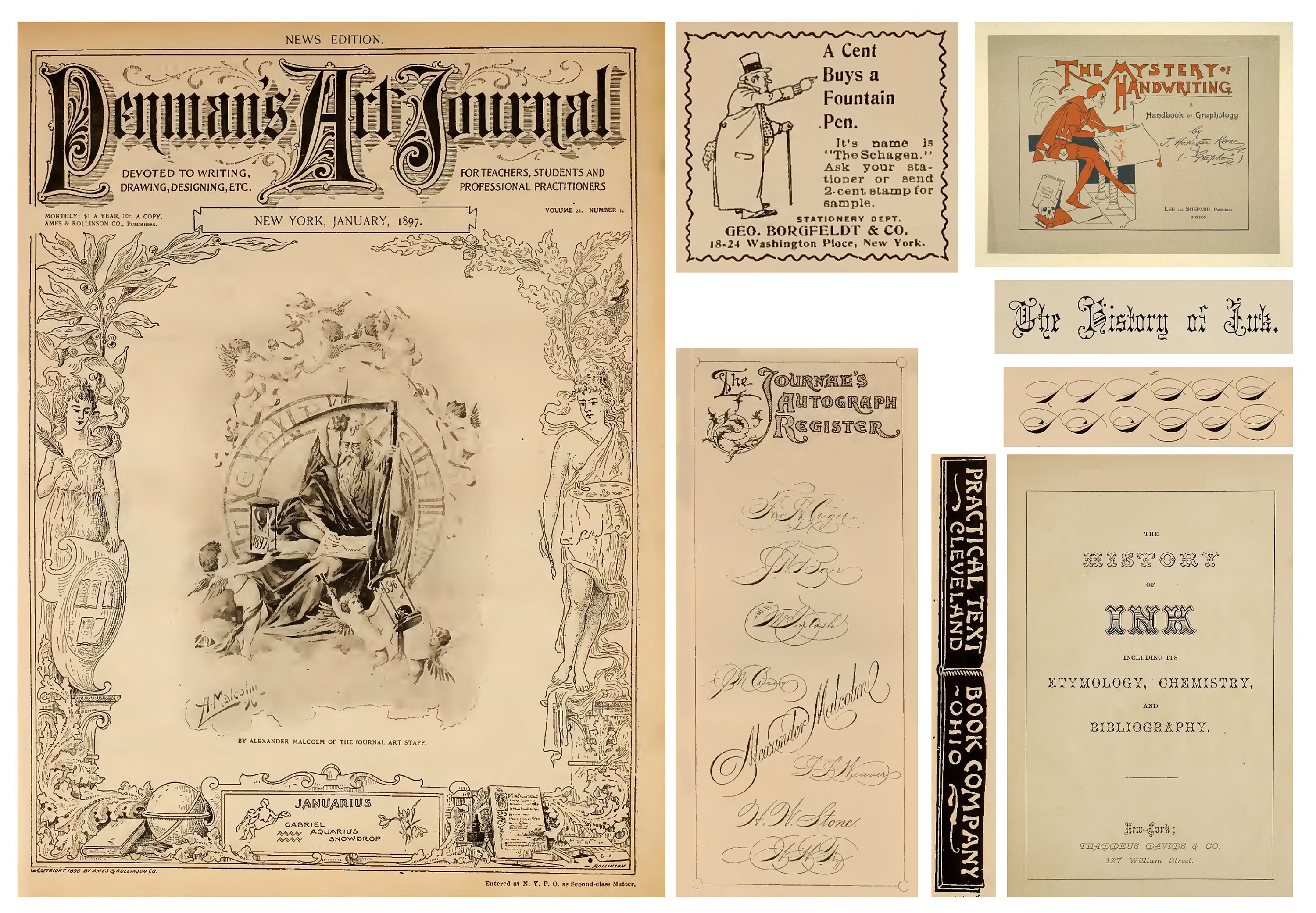 PENMANSHIP Printable Digital Download Digikit Calligraphy Vintage Ads ...