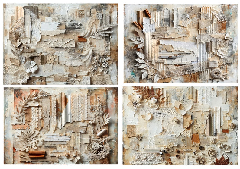 Mixed Media Collage Papers: Junk Journal Scrapbooking (digital Download ...