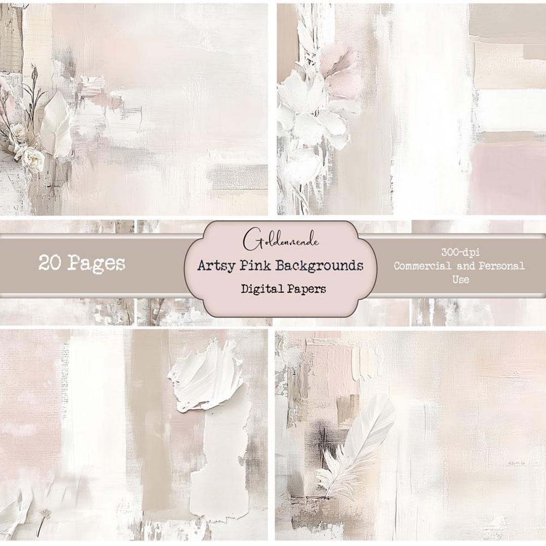Artsy Pink Digital Paper Backgrounds: 8.5"x11" Scrapbook Pages (CU) - Etsy