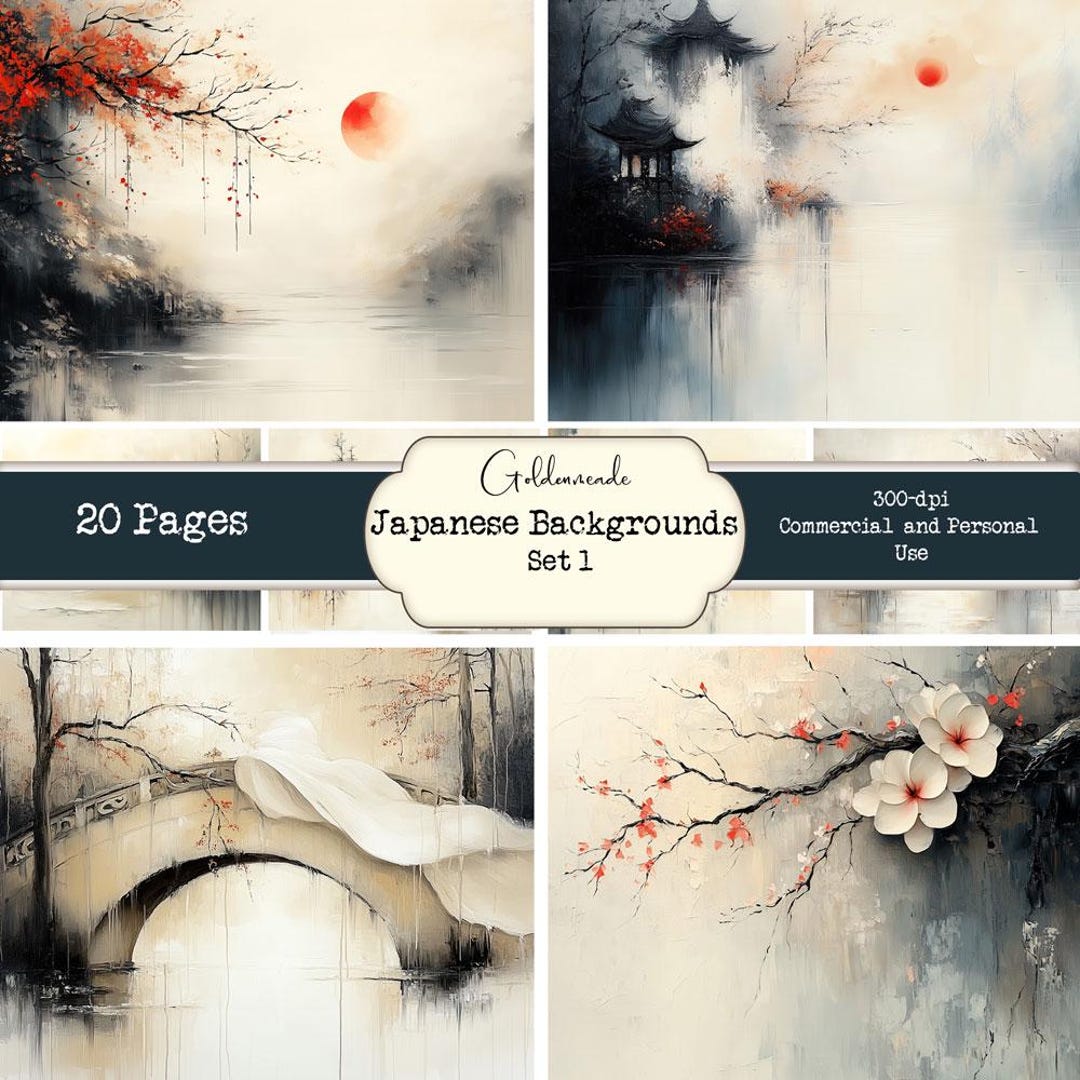 Japanese Background Papers. Junk Journals. Commercial Use. Scrapbooking ...