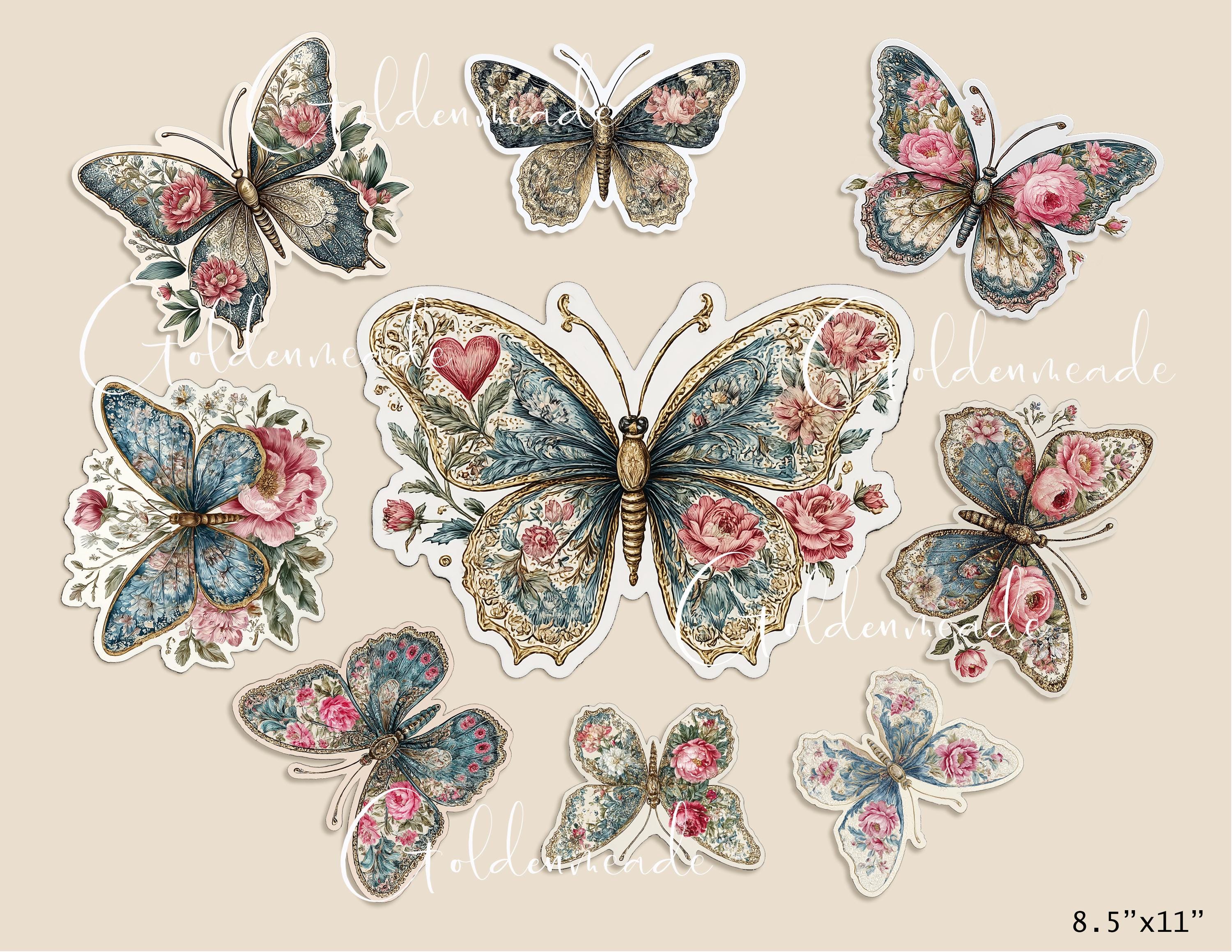 Shabby Chic Butterfly Clip Art: Vintage Ephemera (digital Download) - Etsy