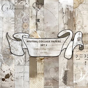 Neutral Collage Papers Set 2 - Etsy