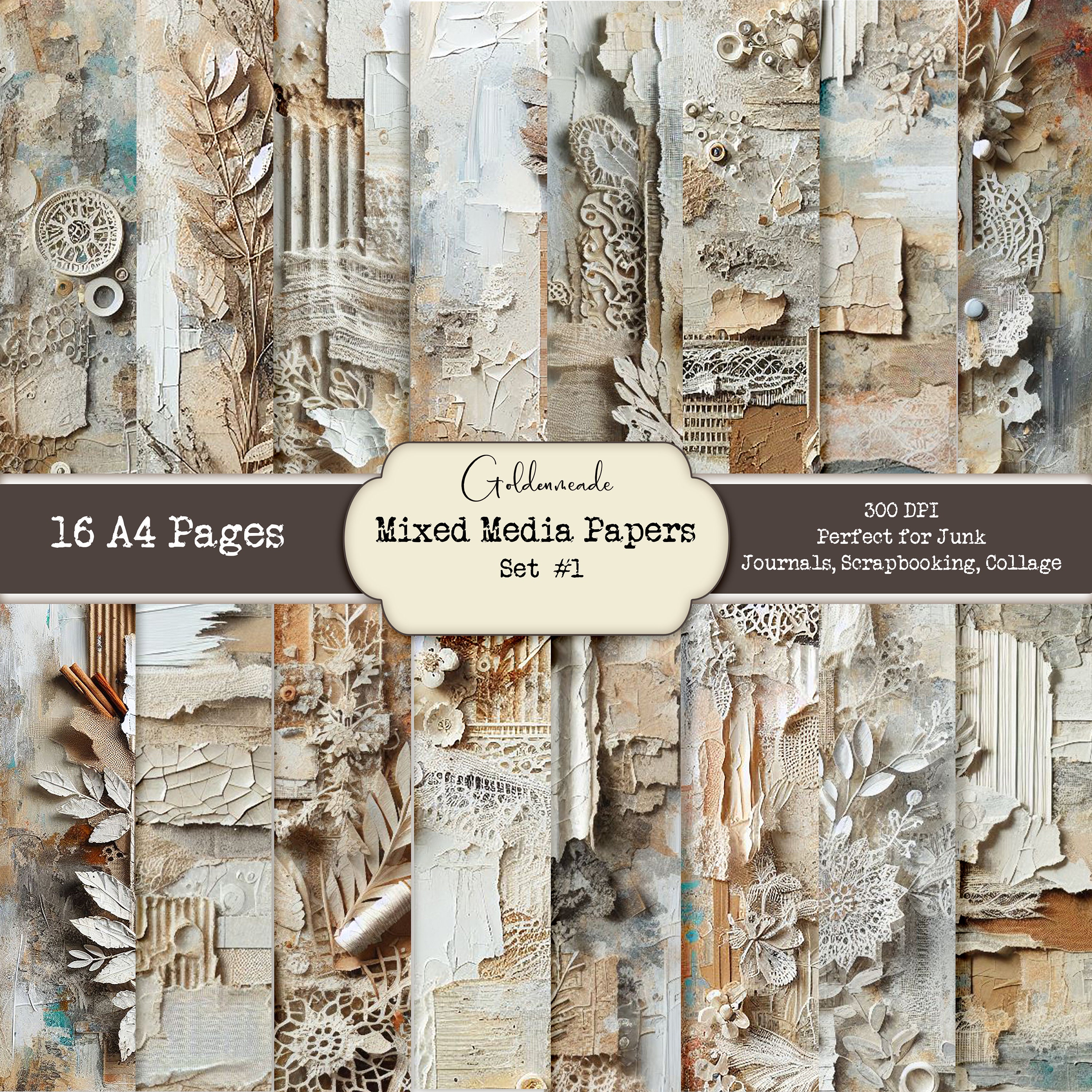Mixed Media Collage Papers: Junk Journal Scrapbooking (digital Download ...