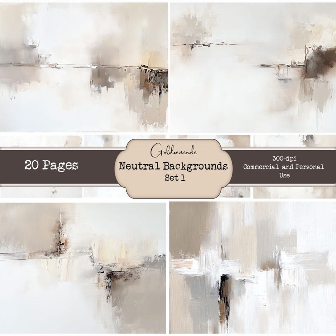 Artsy Neutral Paper Backgrounds: Dreamy Textures, Scrapbooking (digital ...